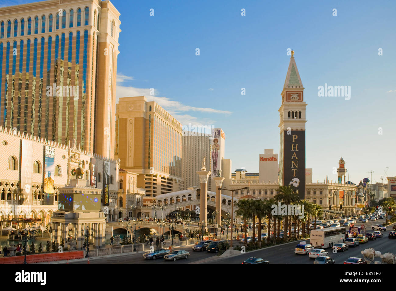 Buildings at the roadside, The Strip, Las Vegas, Clark County, Nevada ...