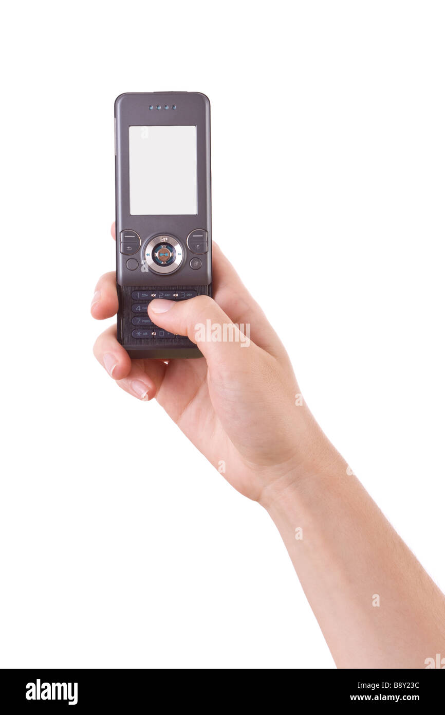 Hand holding phone cut out hi-res stock photography and images - Alamy