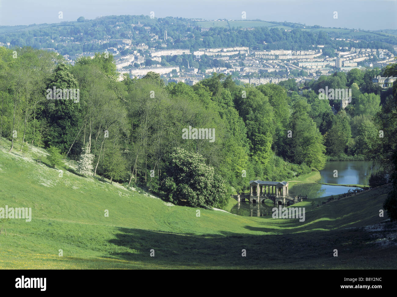 View from house with Bath skyline showing Palladian Bridge over the ...