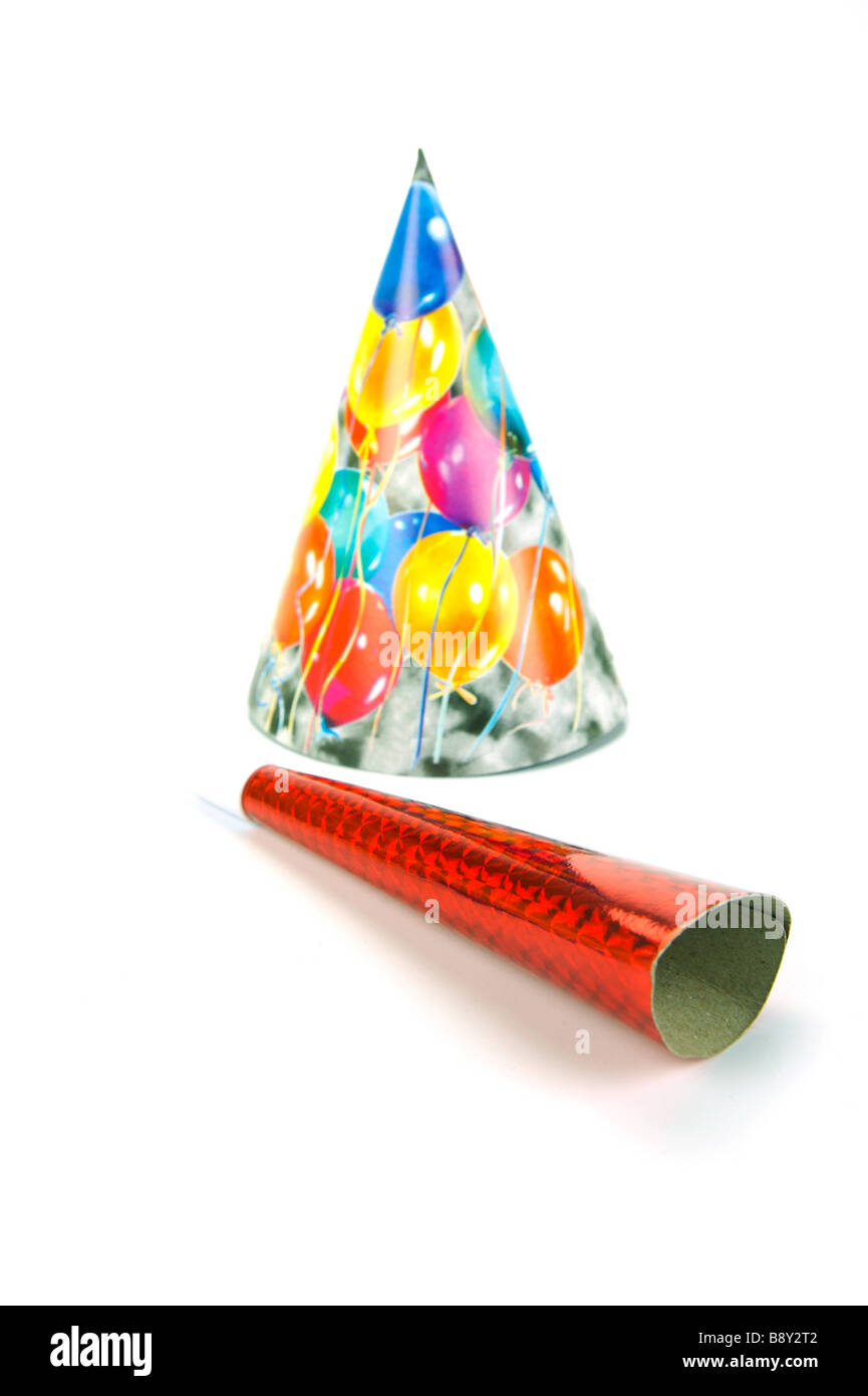 Party squawkers isolated against a white background Stock Photo - Alamy