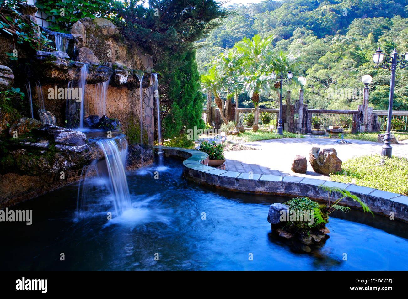 Beautiful scenery of outdoor space and waterfall Stock Photo - Alamy