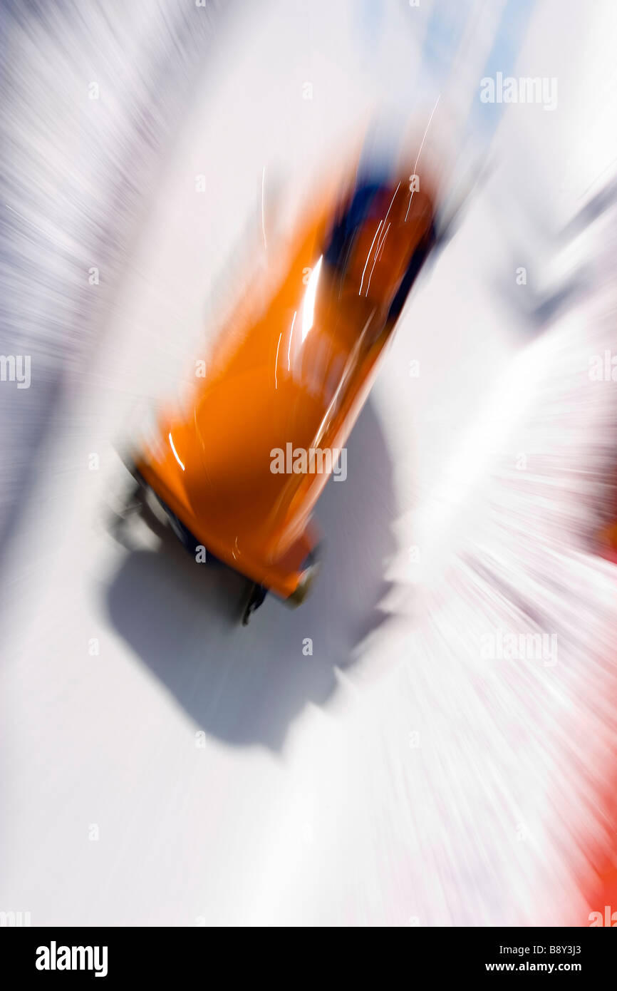 Two man bobsled in action Stock Photo - Alamy