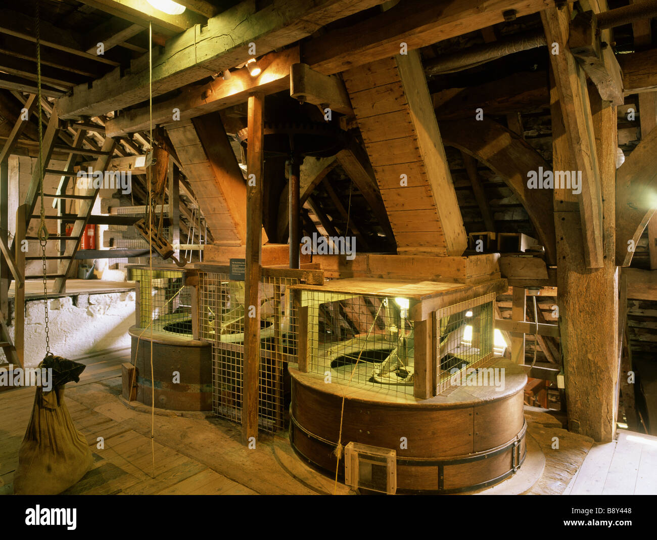 Interior view of machinery in cornmill Stock Photo - Alamy