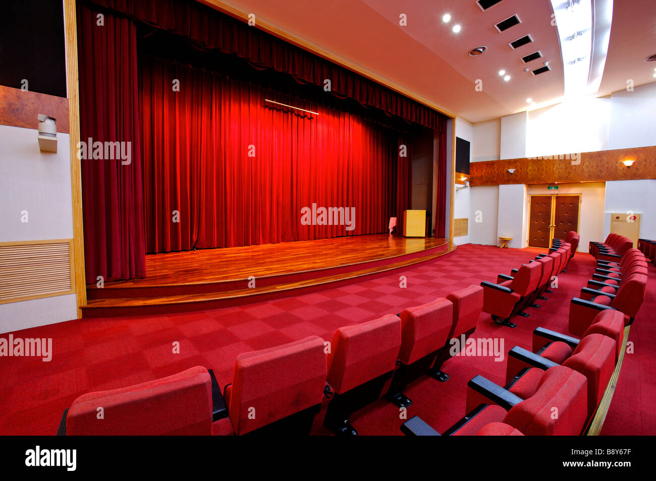 Close up of interior design of lecture hall Stock Photo - Alamy