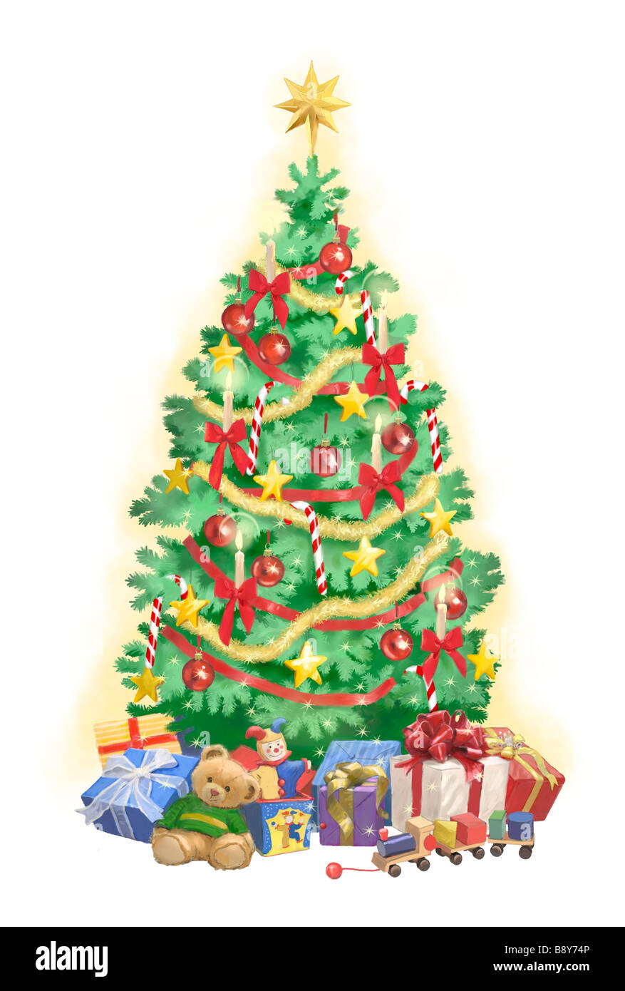 Presents christmas tree Cut Out Stock Images & Pictures - Alamy