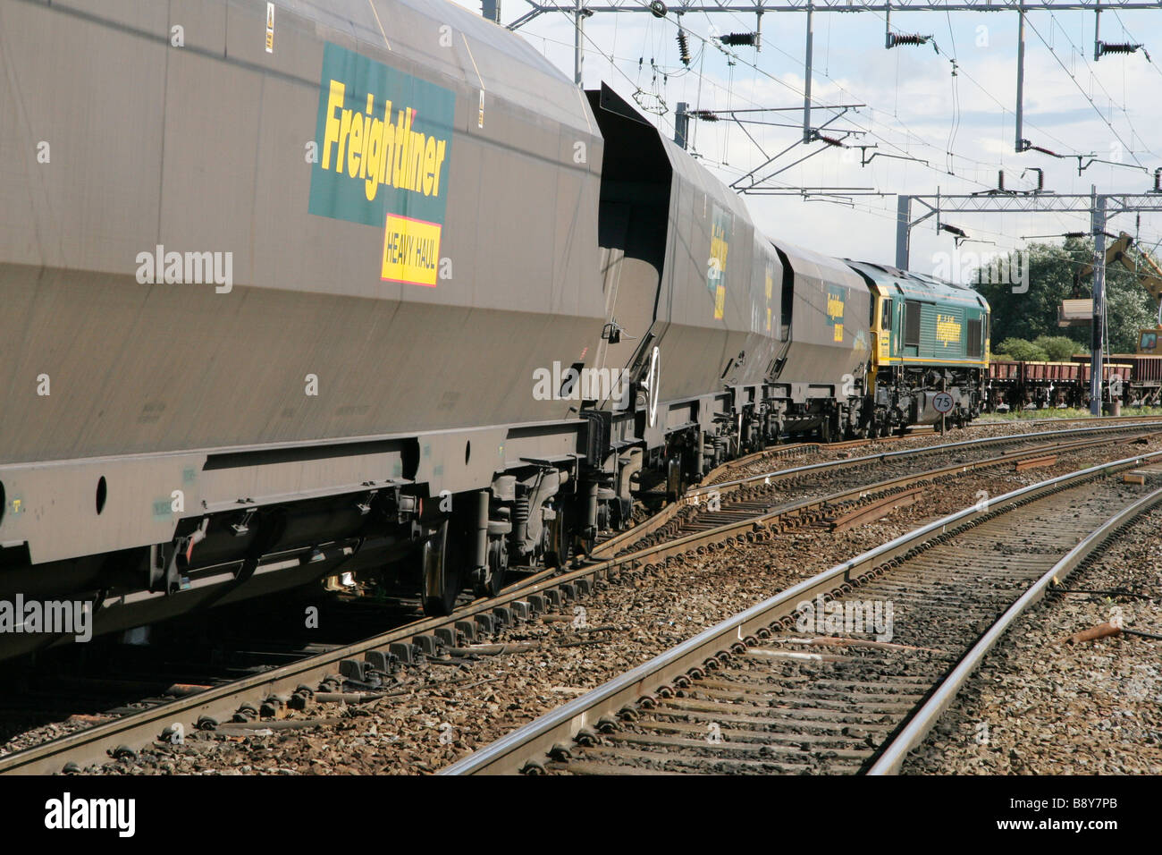 A Freightliner Heavy Haul loaded coal train heading for a power station ...