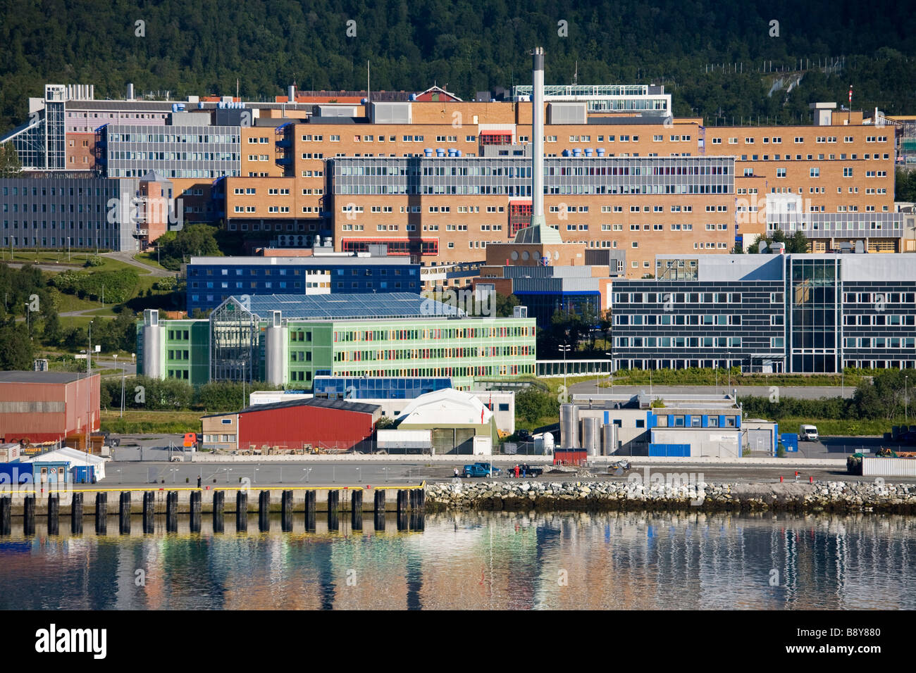 Buildings at the waterfront, Tromso, Toms County, Nord-Norge, Norway ...