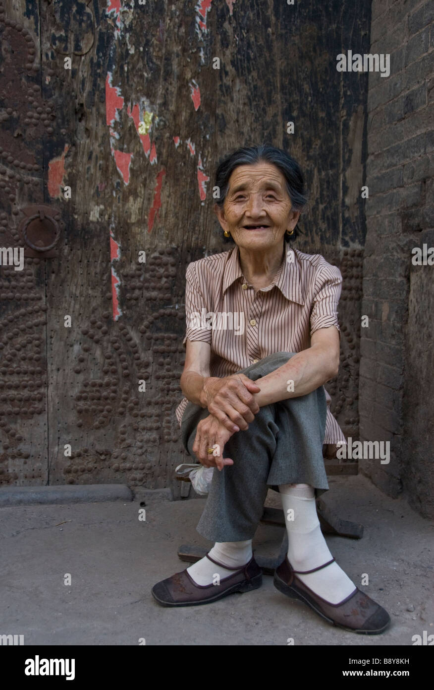 Portrait of a local chinese woman in Pingyao Shaanxi Province China ...