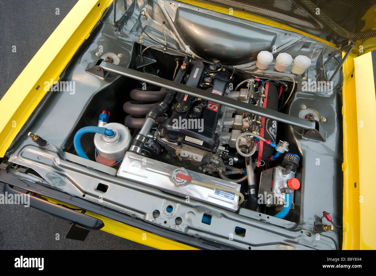 Ford Escort racing car mark two engine Stock Photo - Alamy