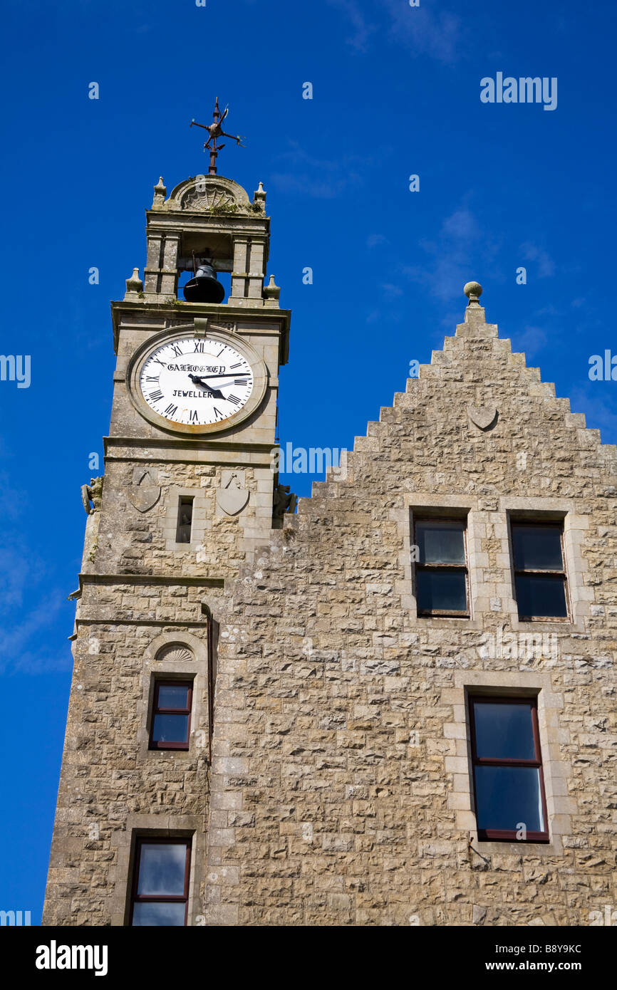 Low angle view of a clock tower, Ballyshannon, County Donegal, Ulster ...