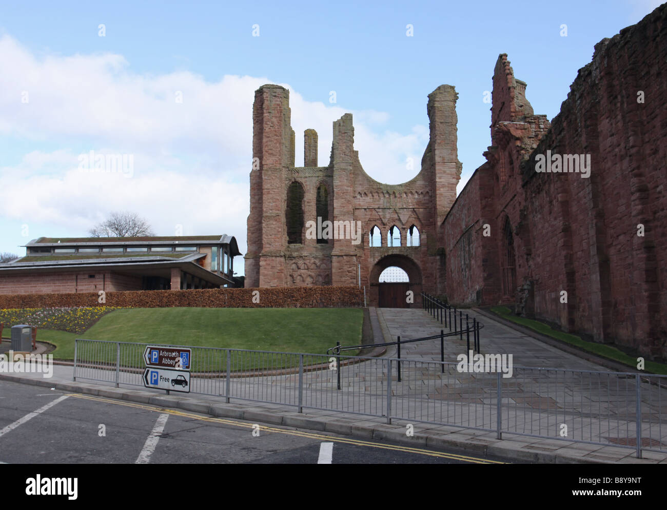 ruins of Arbroath Abbey Angus Scotland March 2009 Stock Photo - Alamy