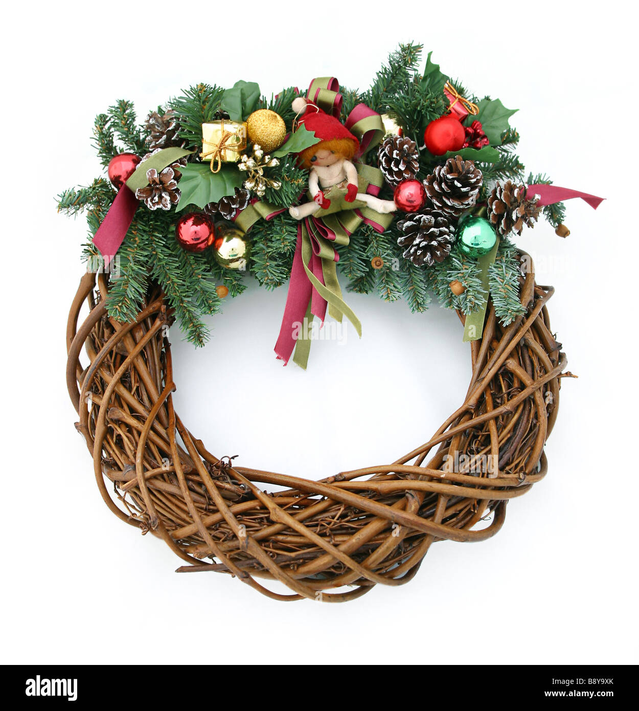 Christmas wreath balls on Cut Out Stock Images & Pictures - Alamy