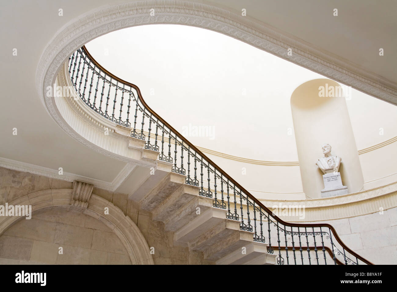 Low angle view rotunda stairs, Dublin City Hall, Dublin, County Dublin ...