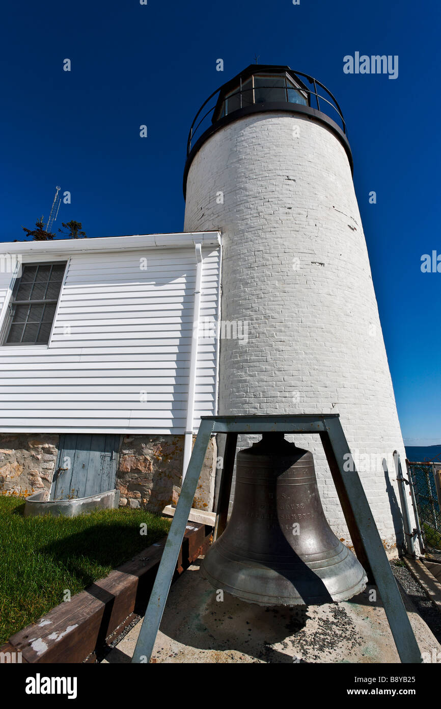 Lighthouse and warning bell Stock Photo - Alamy