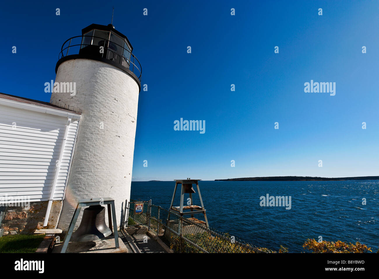 Lighthouse and warning bell Stock Photo - Alamy