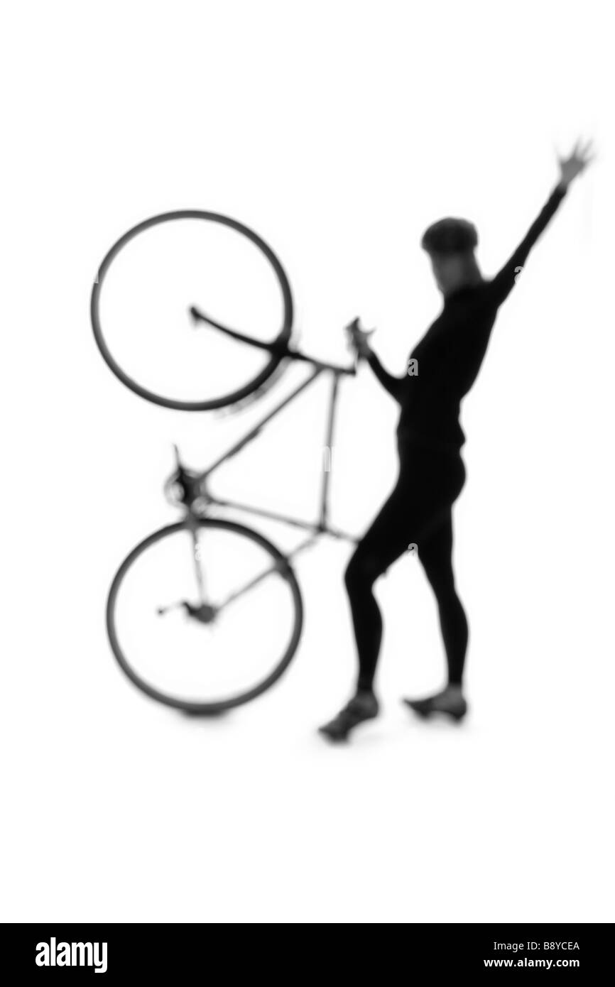 Lady with a bike Cut Out Stock Images & Pictures - Alamy