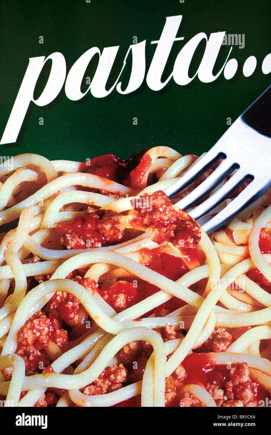 Sign advertising pasta Spain Stock Photo - Alamy