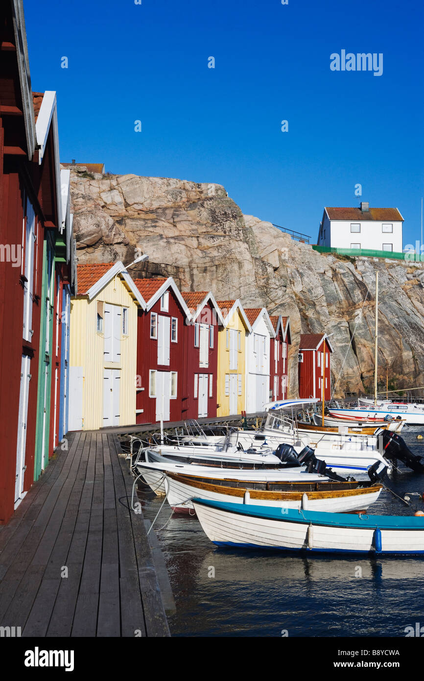 Fishing-huts Smogen Bohuslan Sweden Stock Photo - Alamy