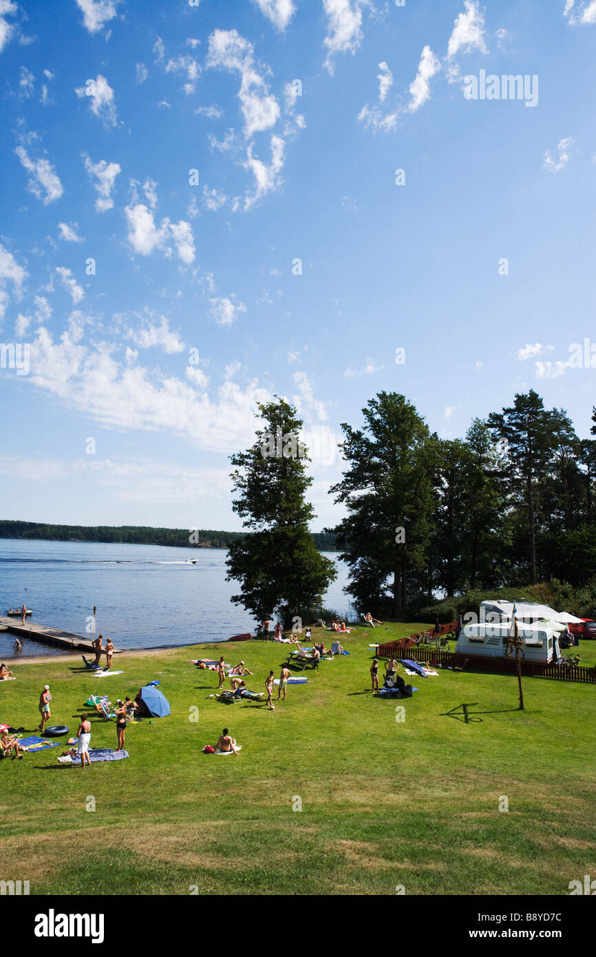 Bathing beach Moja Stockholm archipelago Sweden Stock Photo - Alamy