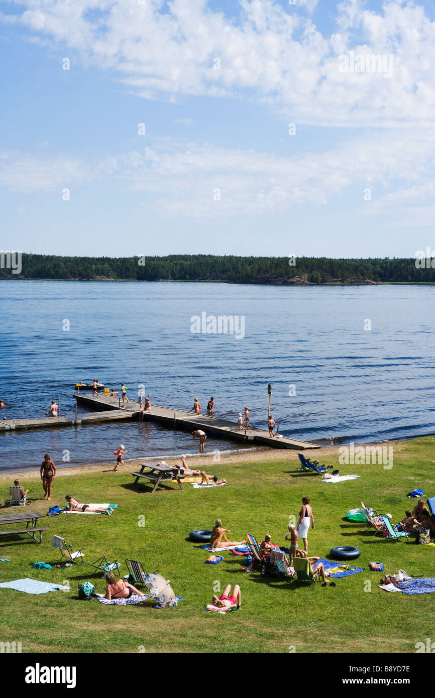 Bathing beach Moja Stockholm archipelago Sweden Stock Photo - Alamy