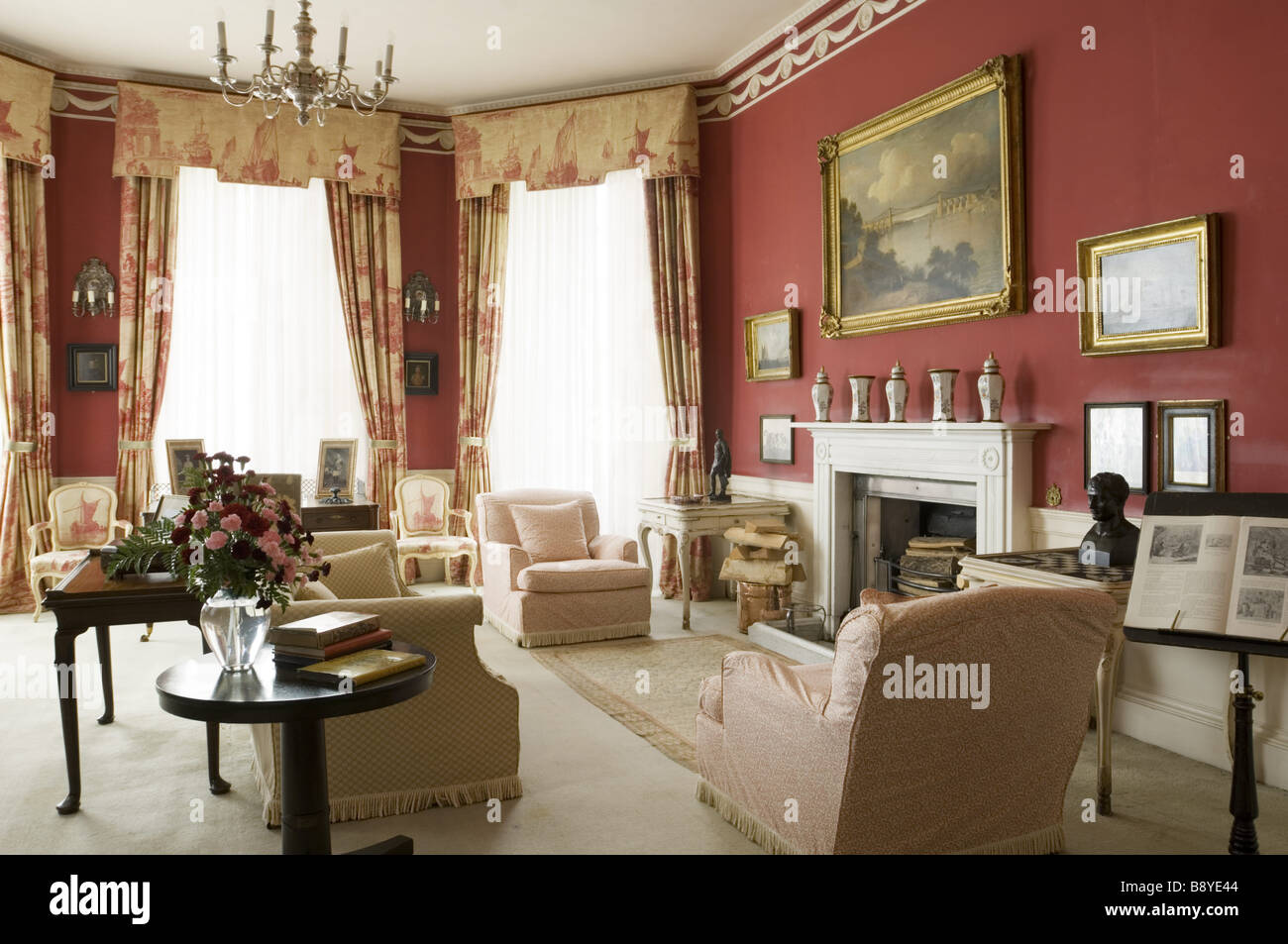The Octagon Room on the ground floor of the south east tower at Plas ...