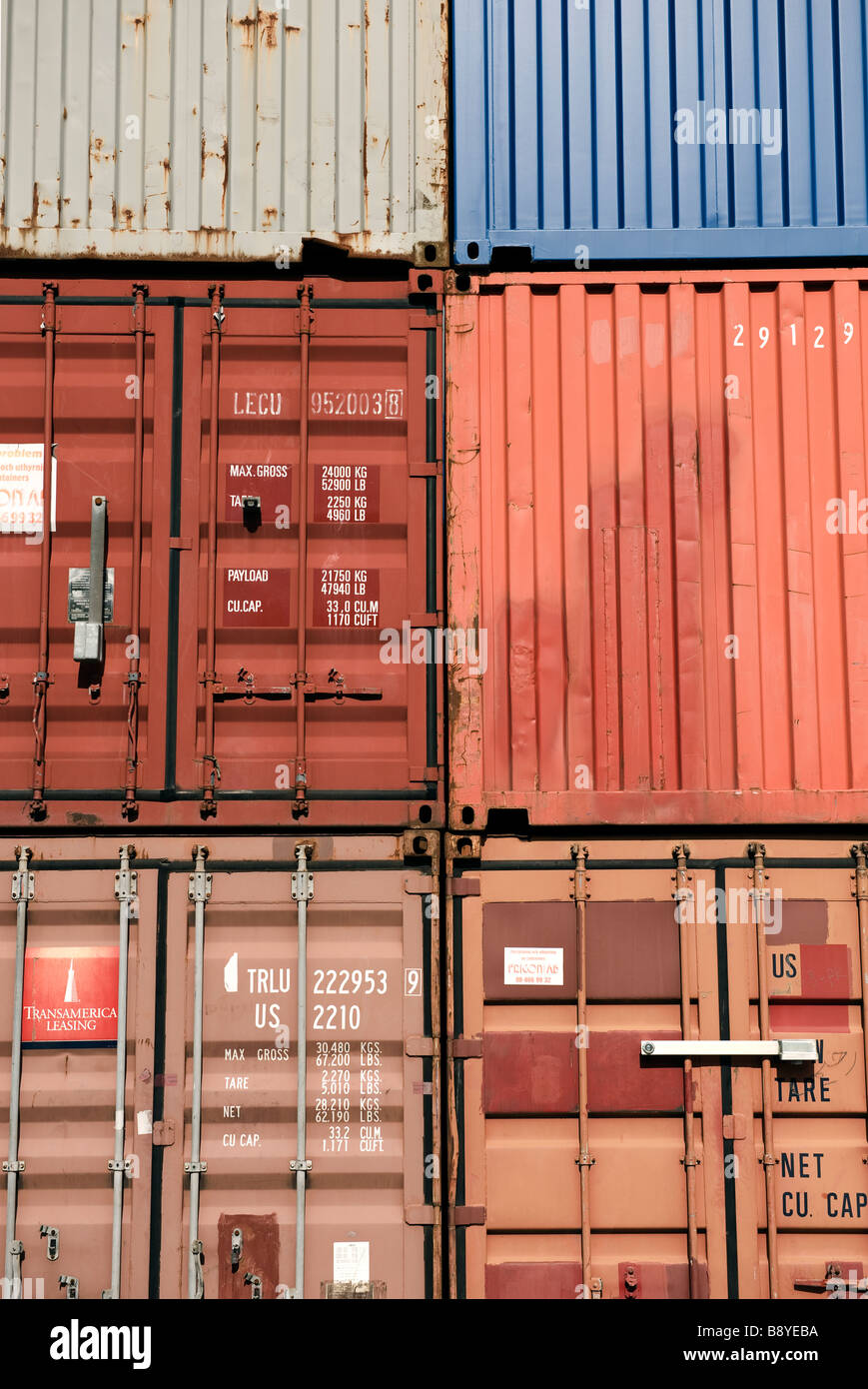 Containers in a harbour Sweden Stock Photo - Alamy