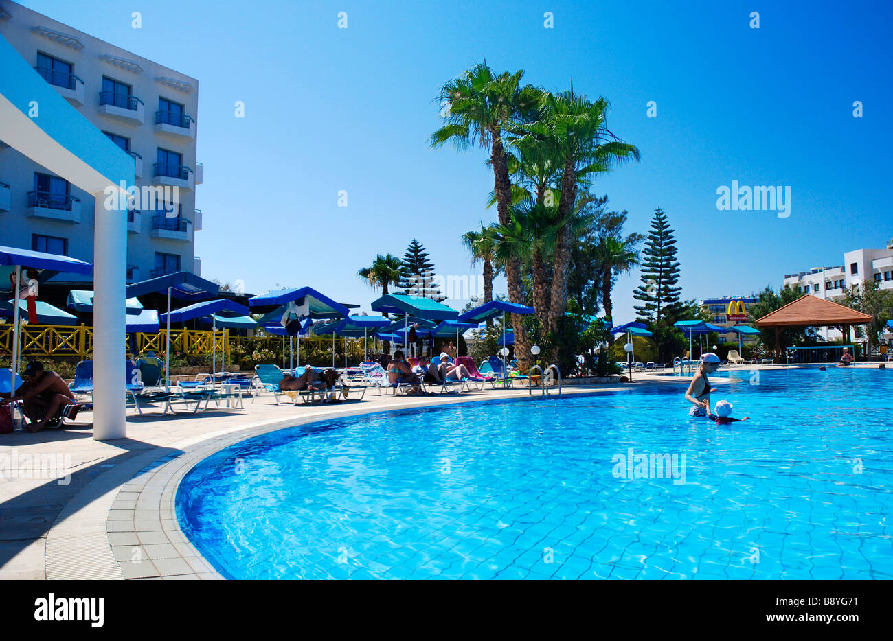 Swimming pool at a hotel in Protaras, Cyprus Stock Photo - Alamy