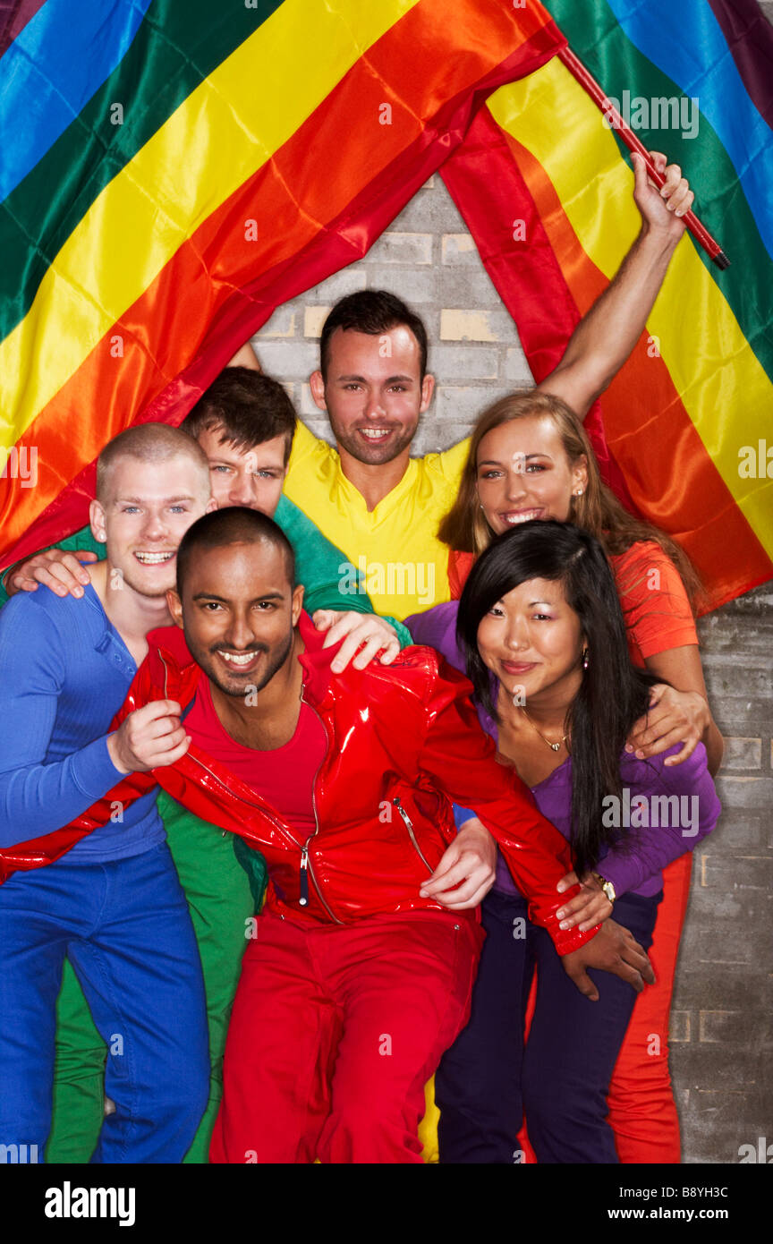 Group portrait during the Pride festival in Copenhagen Denmark Stock ...