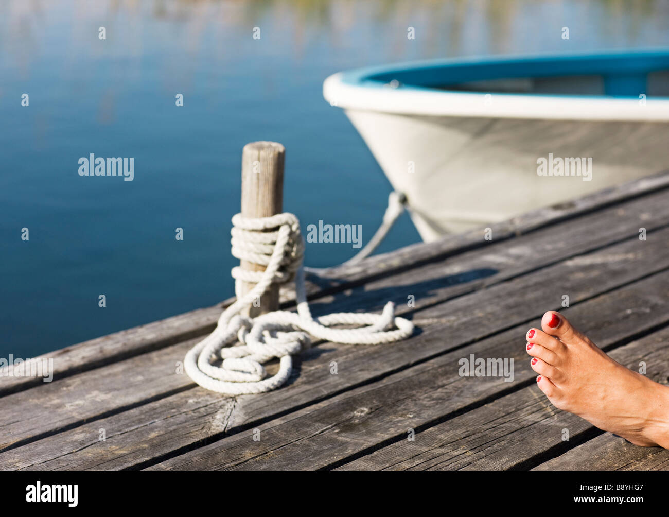 A foot on a jetty Stock Photo - Alamy