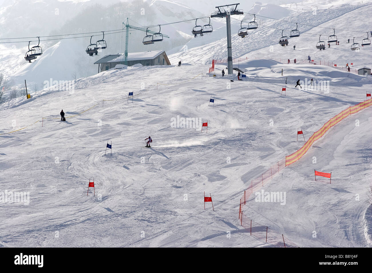 Track skiing, Artesina, Piedmont, Italy Stock Photo - Alamy