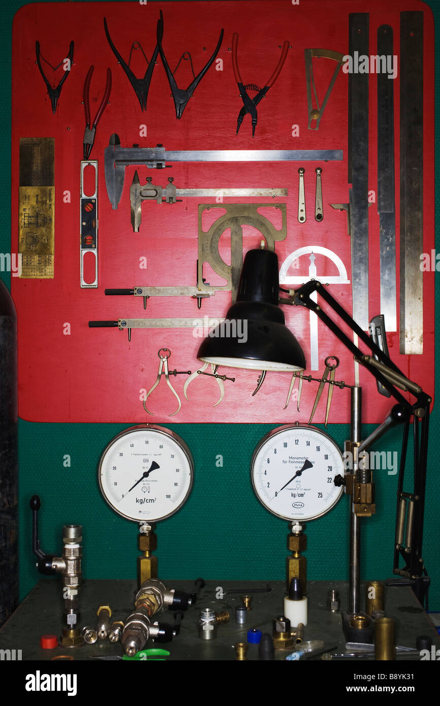 Tools on a wall Sweden Stock Photo - Alamy