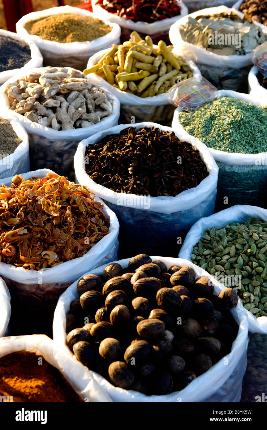 Spices in a market Goa India Stock Photo - Alamy