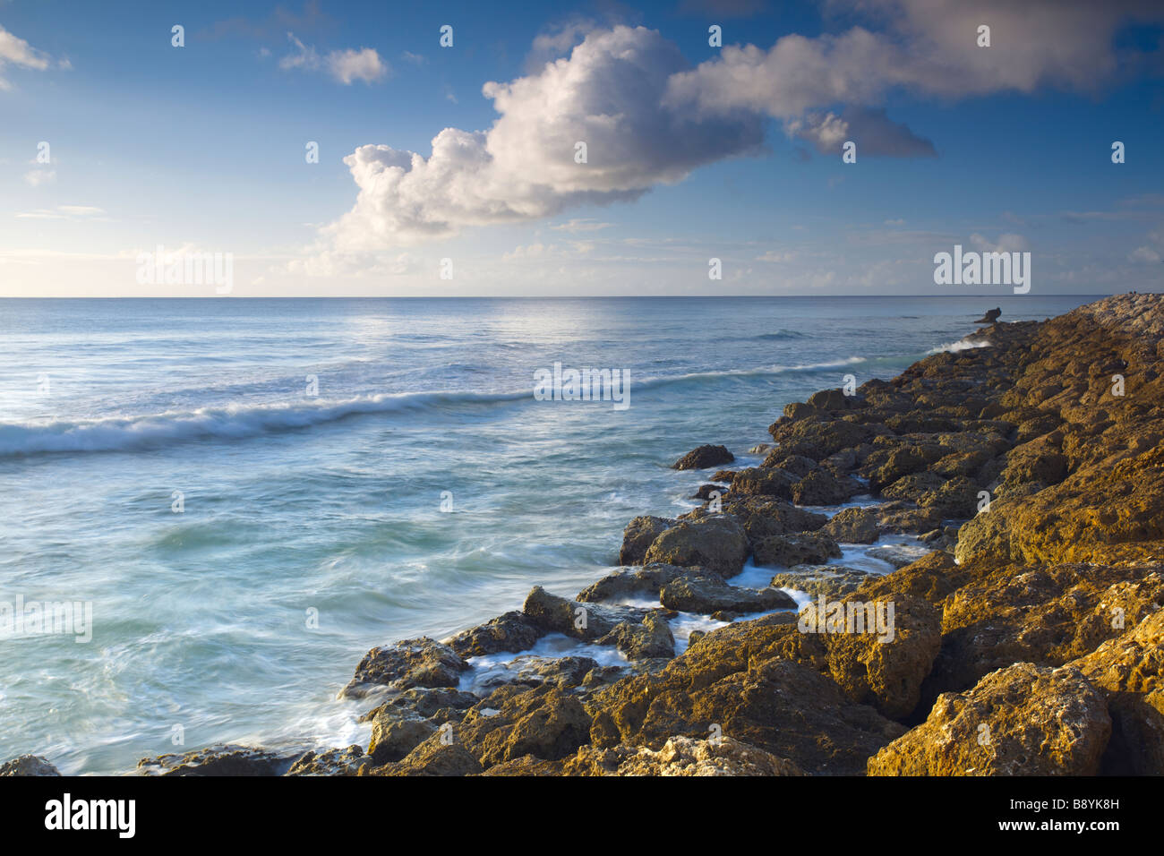 Waves splashing at Speightstown or "Little Bristol" waterfront, second ...