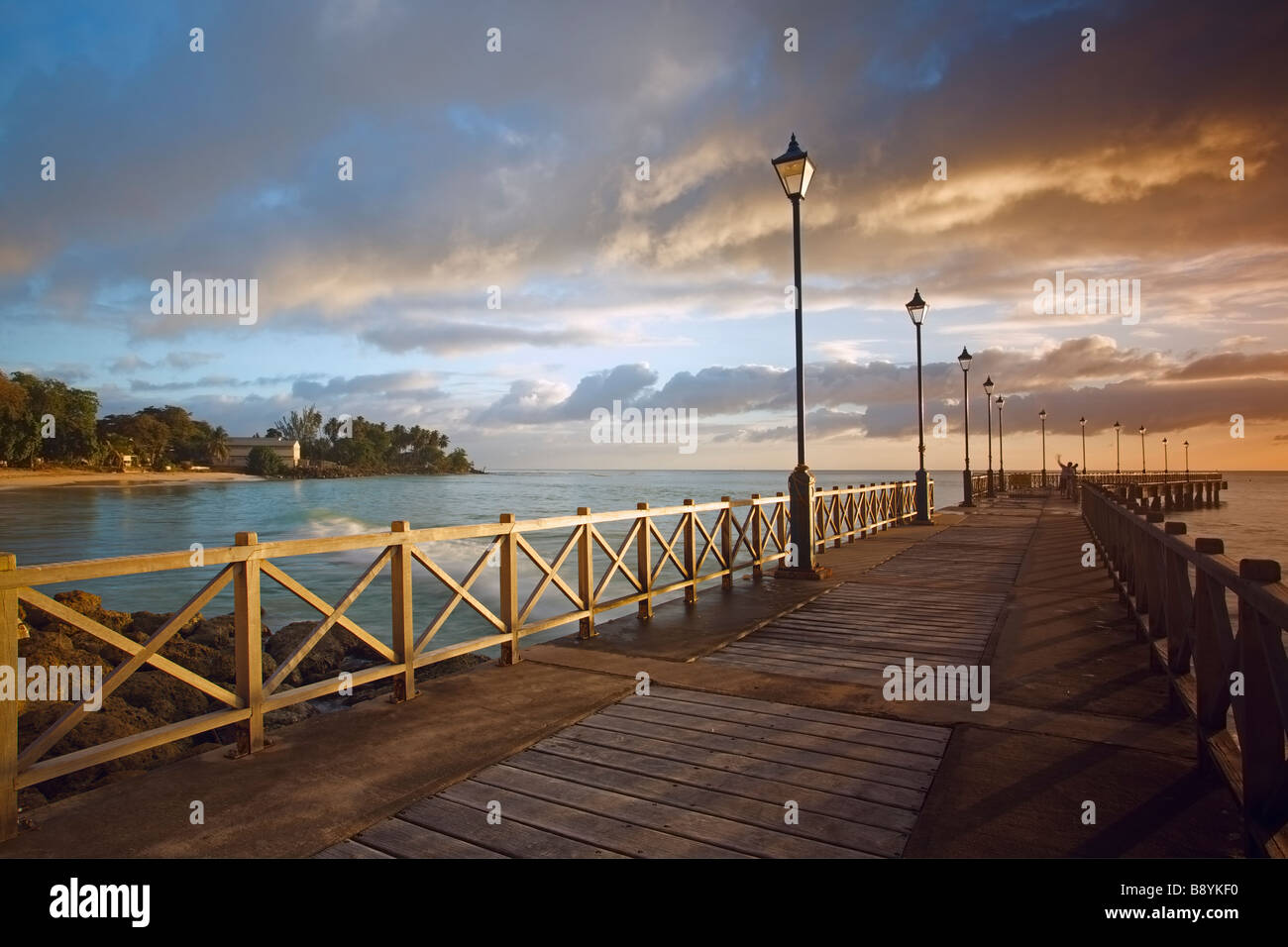 Sunset at Speightstown or "Little Bristol" pier, second largest town in ...
