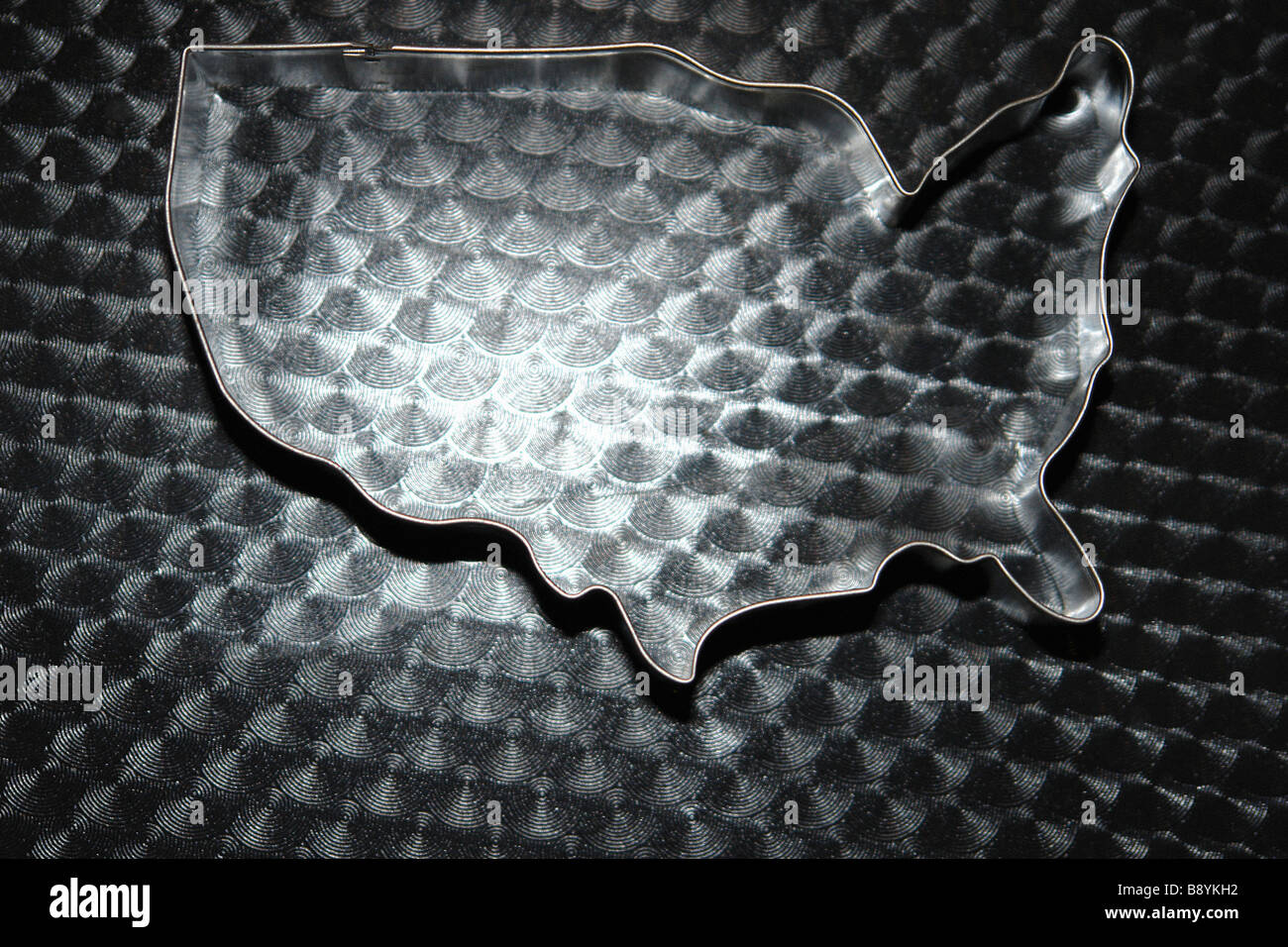 Artistic Still Life of the cut out shape of the United States of ...