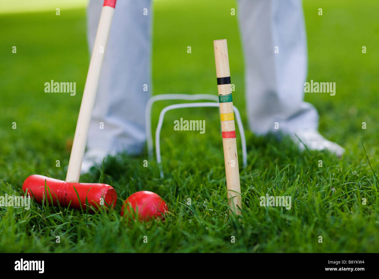 Man playing croquet Sweden Stock Photo - Alamy