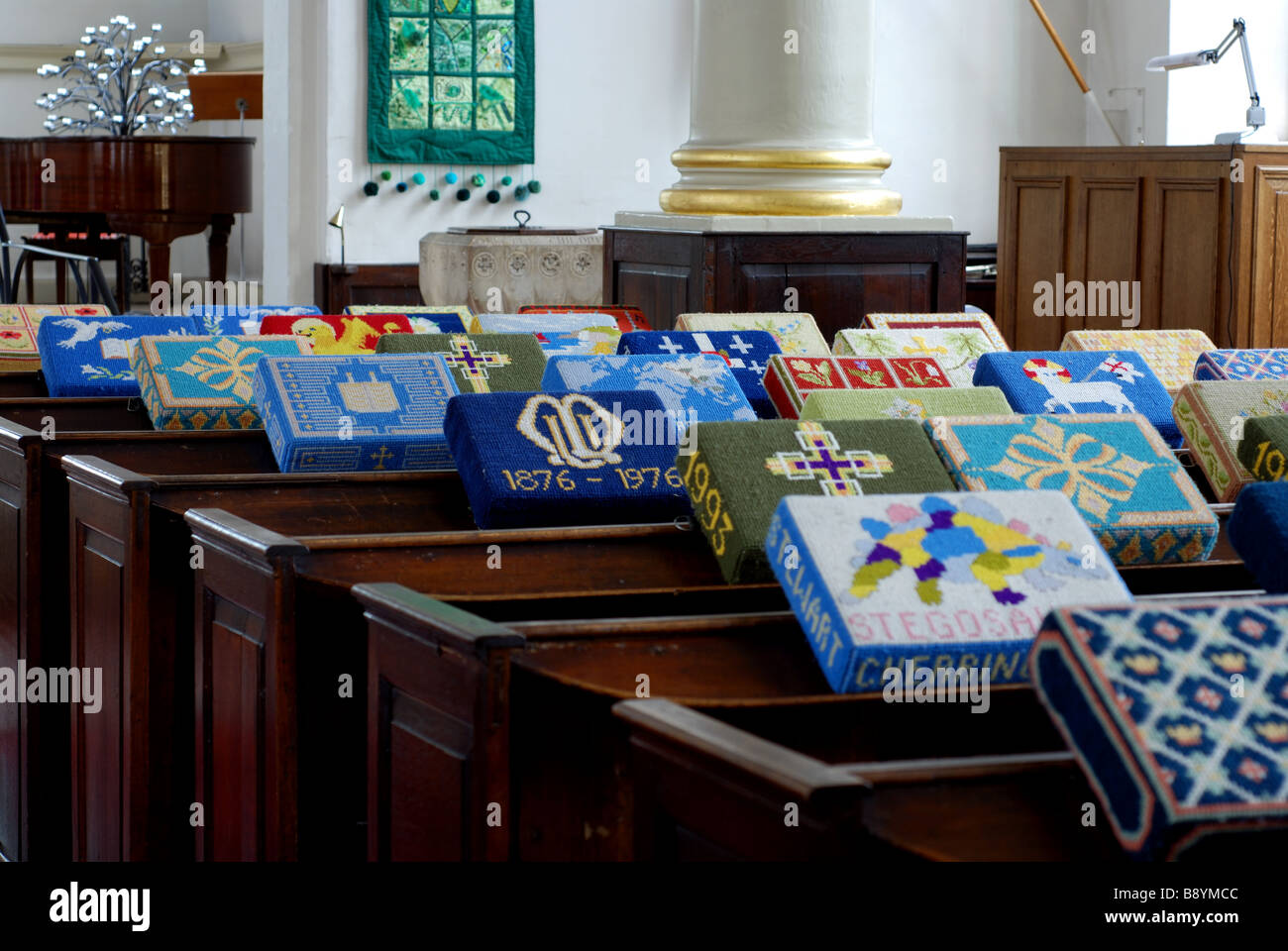Hassocks in St. Anne`s Church, Bewdley, Worcestershire, England, UK ...