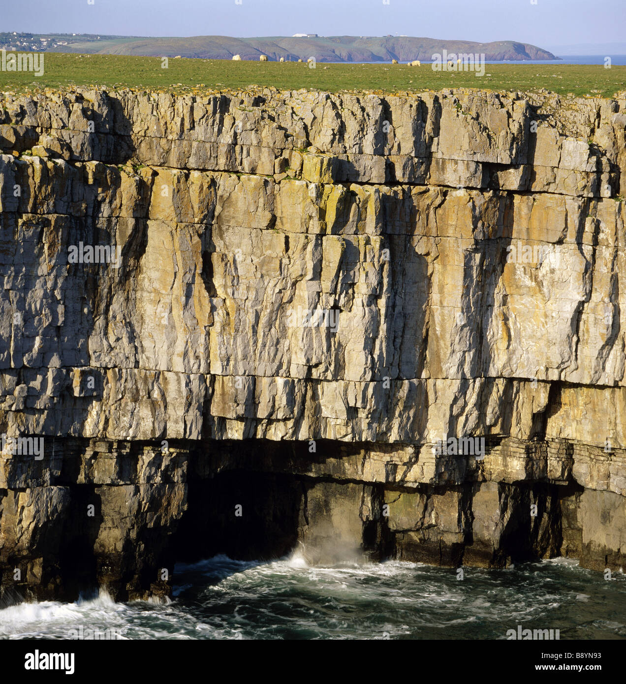 Cliff scenery around Stackpole Head showing the various strata in the ...