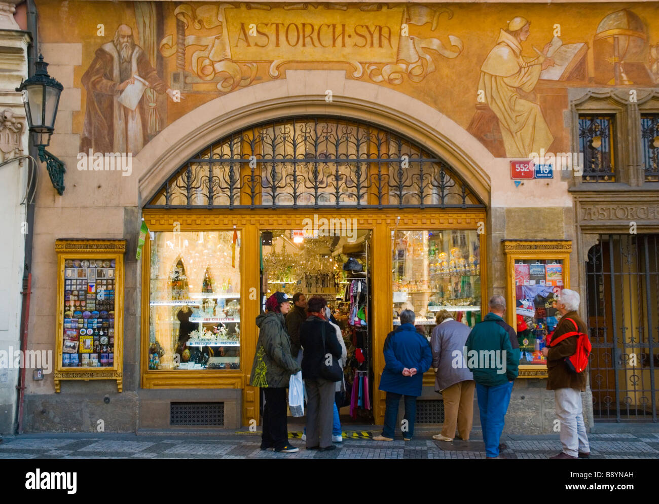 People in front of a souvenir shop at old town square in Prague Czech ...