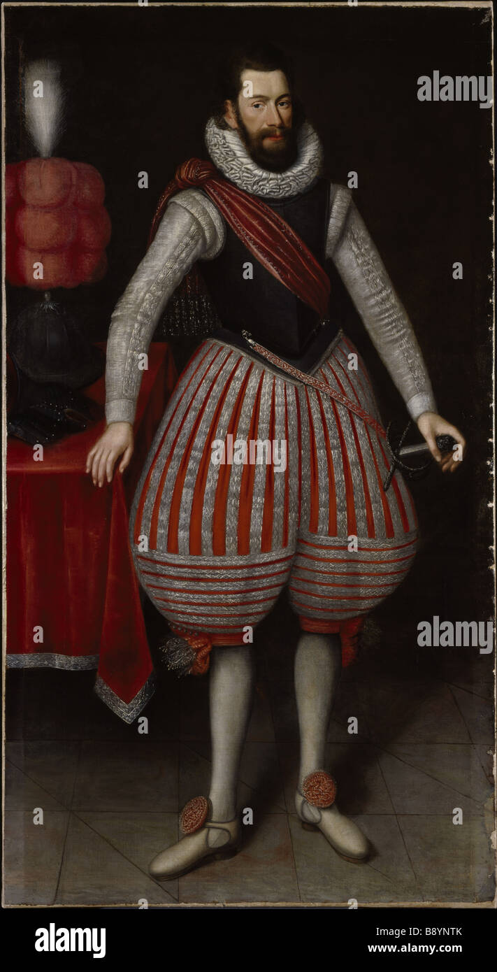 `SIR THOMAS DUTTON' by the C17th. ENGLISH SCHOOL, after restoration by ...