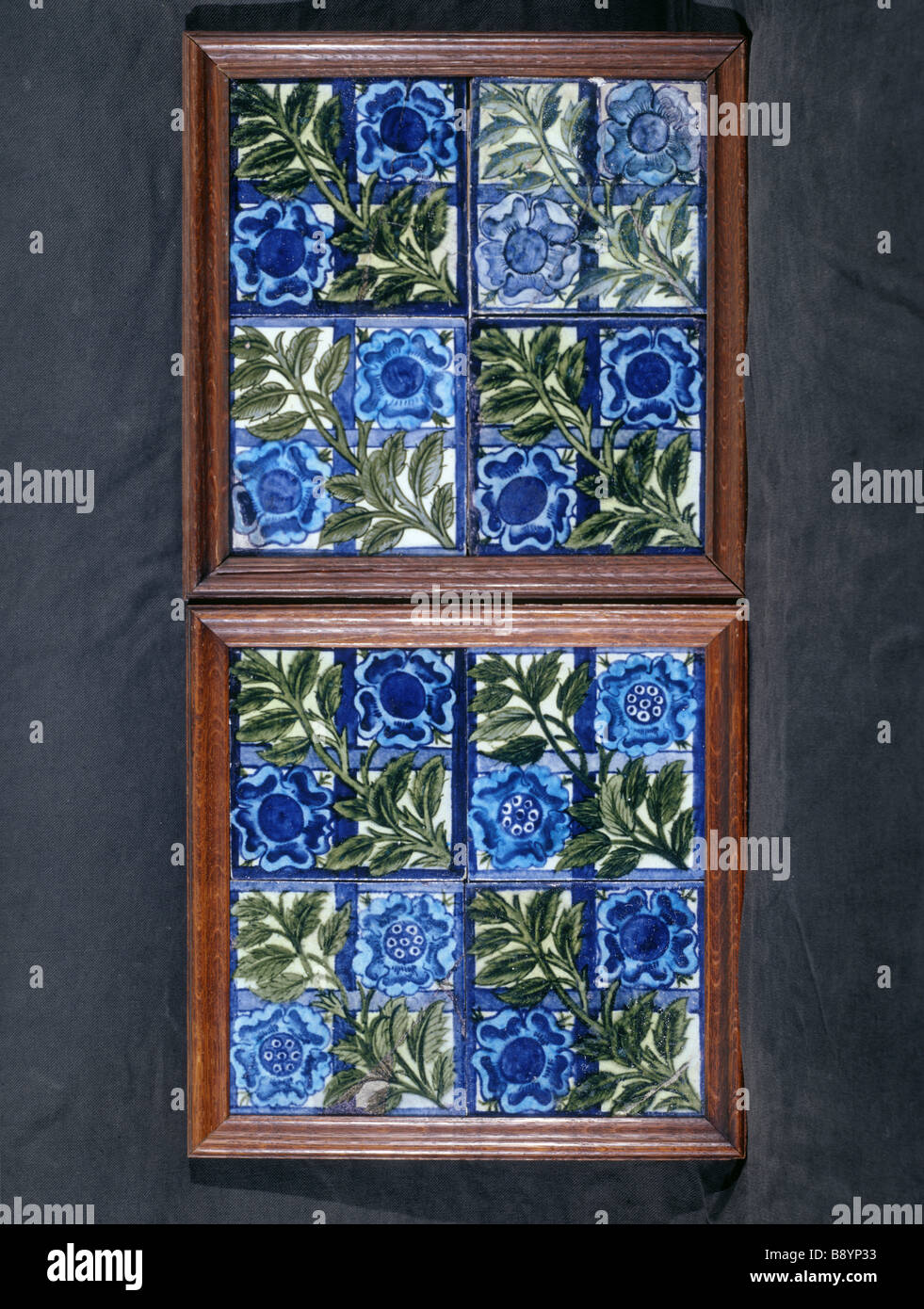 The Billiard Room Standen View of framed William De Morgan tiles c 1872 ...
