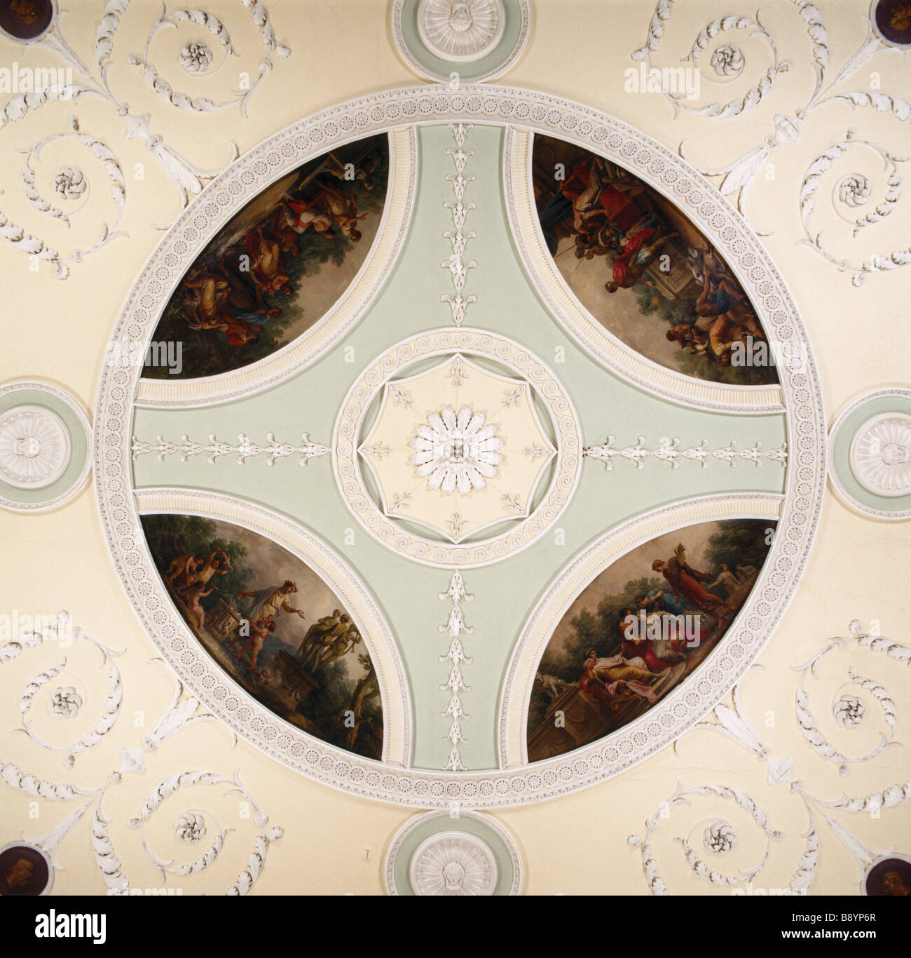 The Dining Room ceiling was designed by Adam and the plasterwork ...