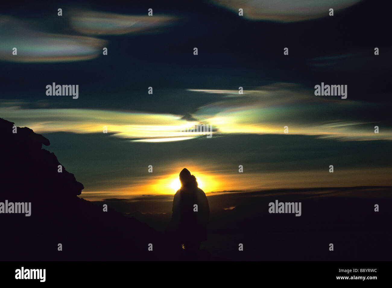 Nacreous clouds color the scenic skies of Antarctica Stock Photo - Alamy