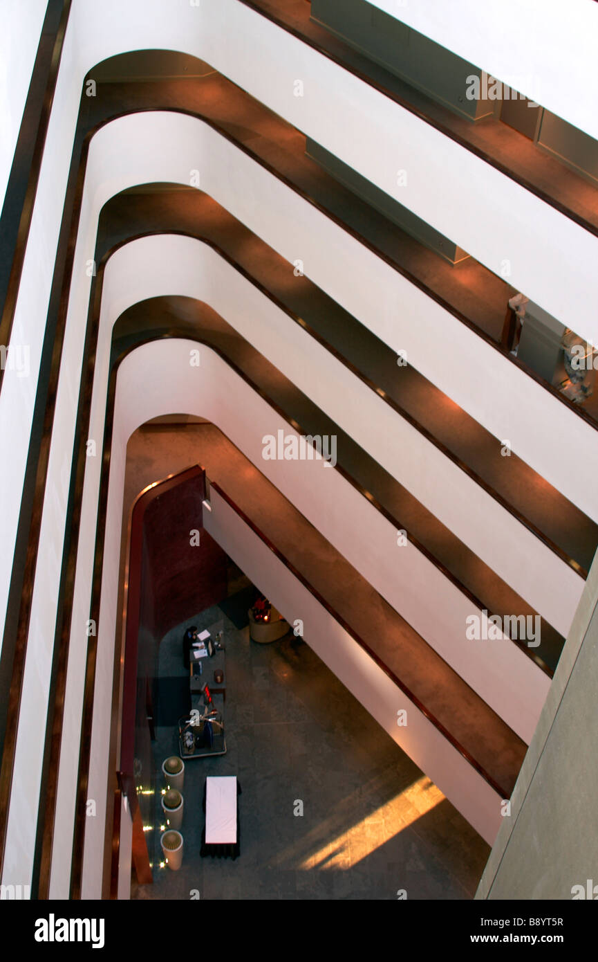 Interior of the Radisson SAS hotel and spa in Liverpool, with a view ...