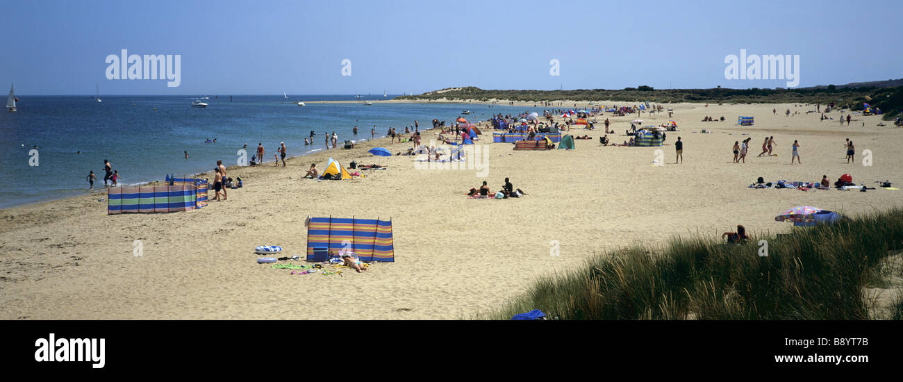 Wide view of Shell beach at 2pm Studland Bay Stock Photo - Alamy