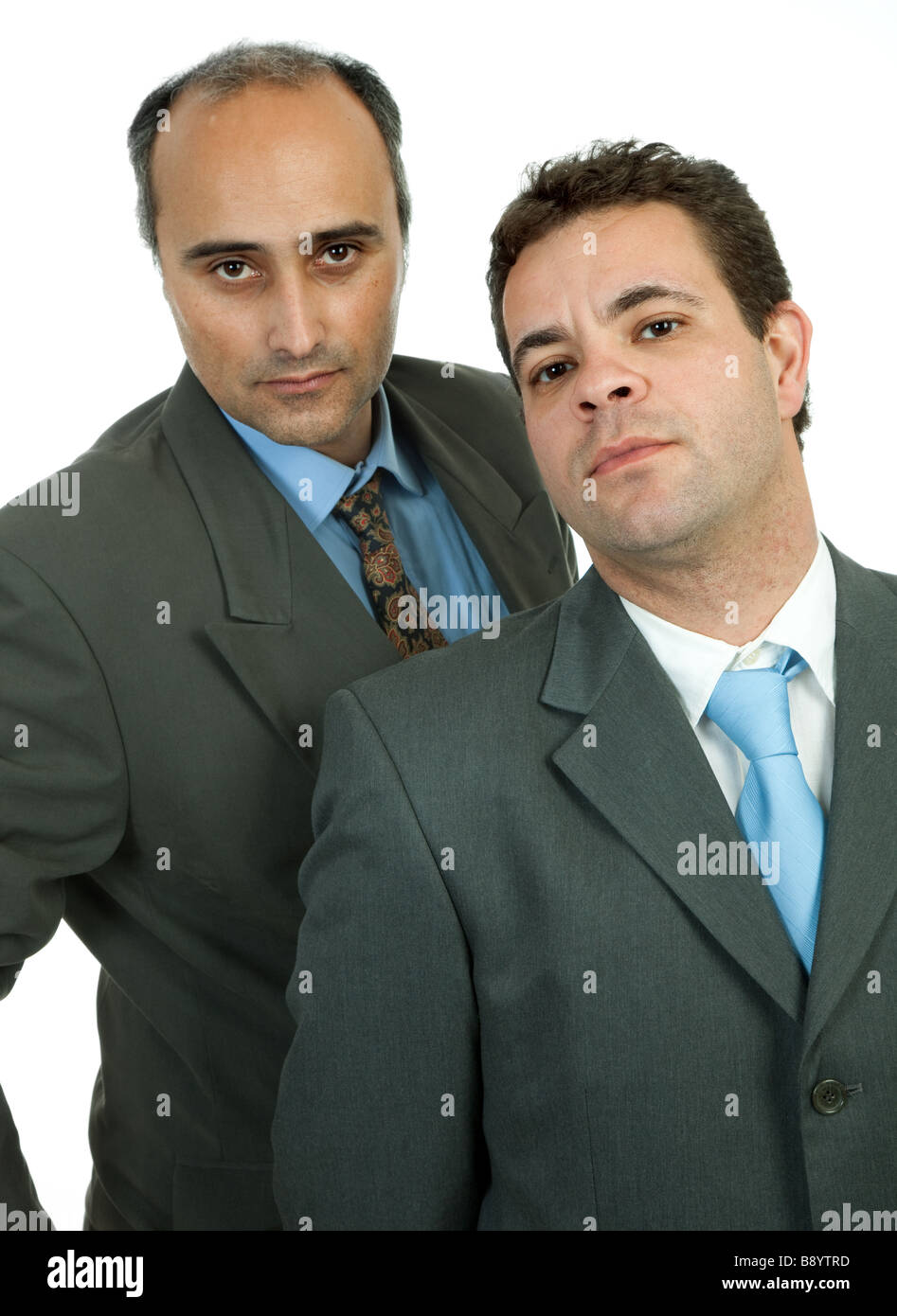 two business men portrait isolated on white Stock Photo - Alamy