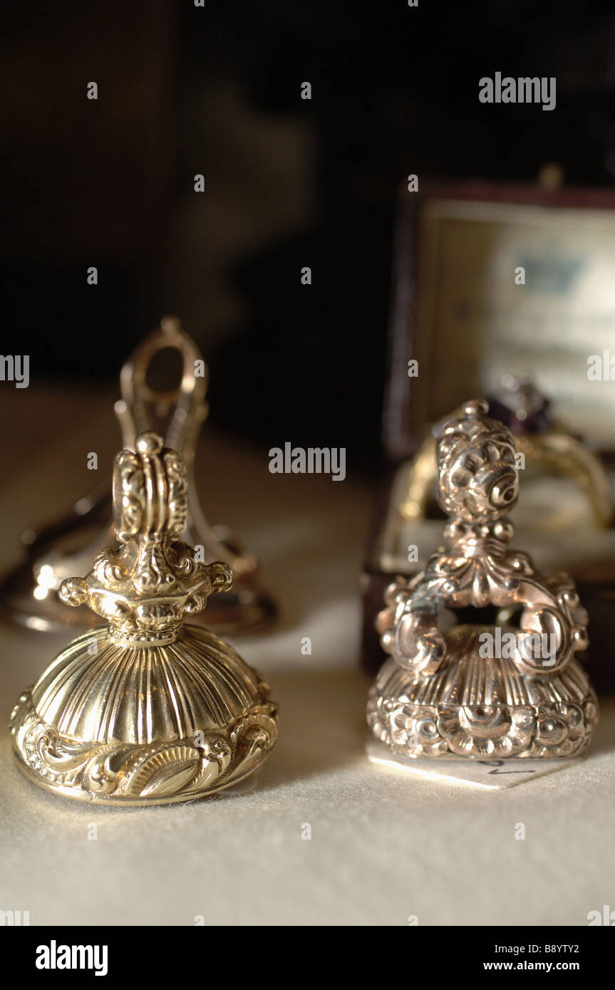 Close view of silver seals part of the Charles Wade Collection in ...