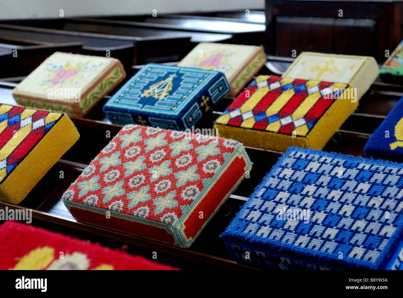 Hassocks in St. Anne`s Church, Bewdley, Worcestershire, England, UK ...