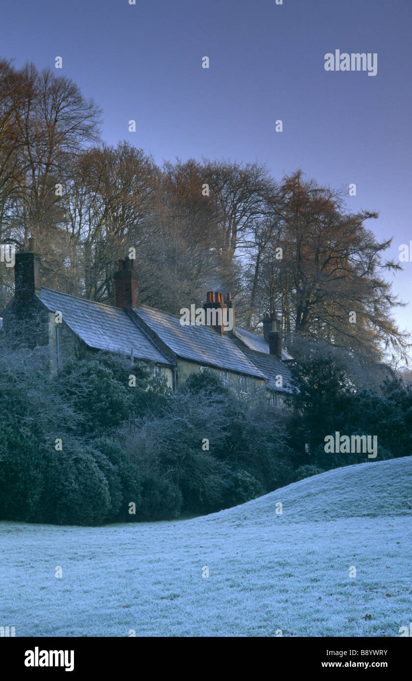 The Temple of Flora in winter at Stourhead eighteenth century landscape ...