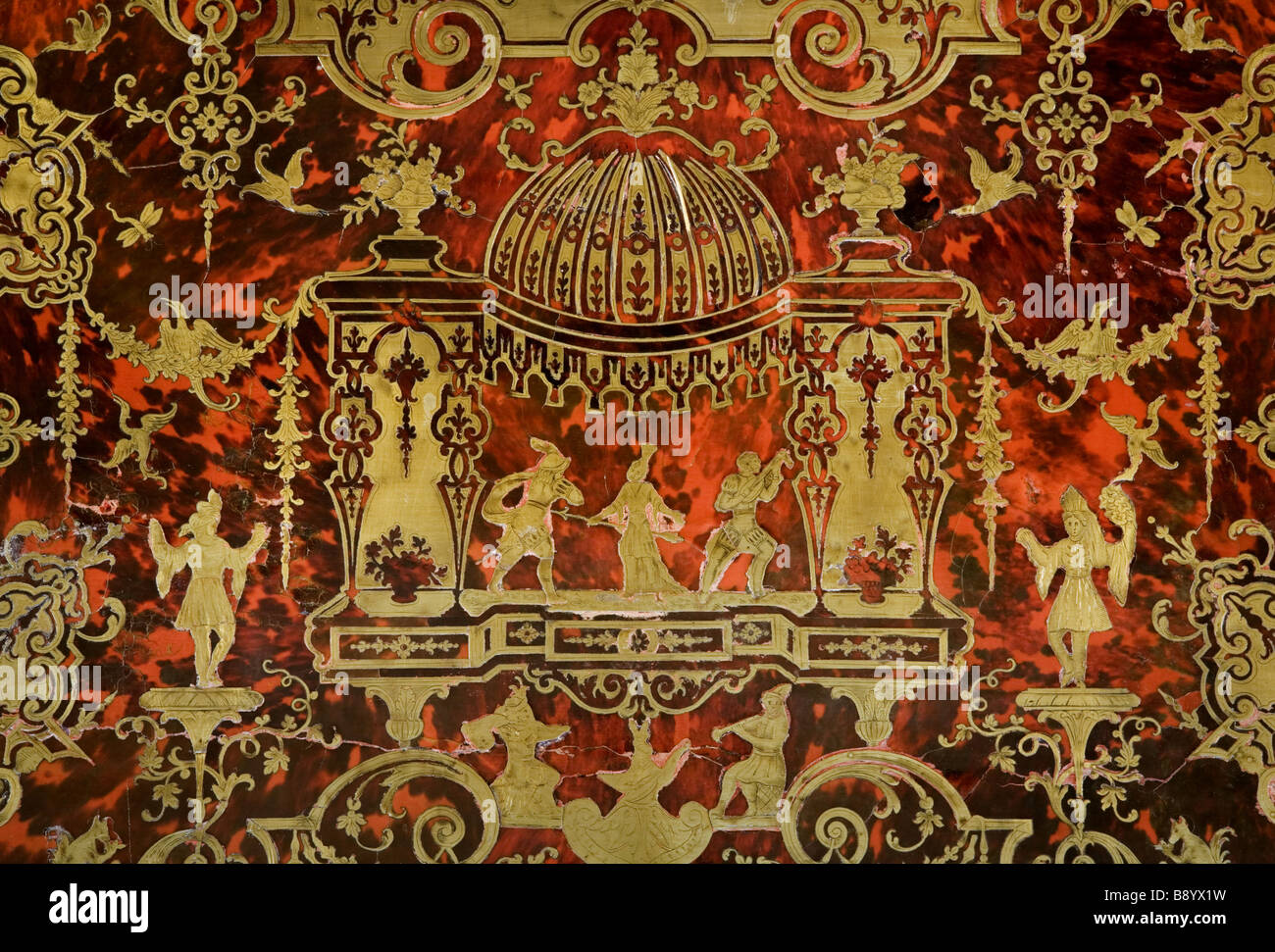 Detail of a Boullework table top in the Hall in the new house at ...